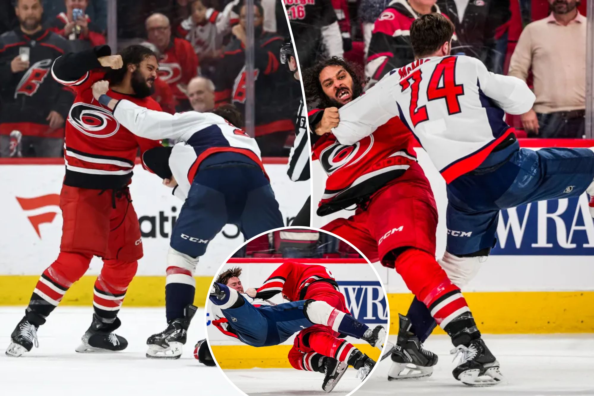 Capitals-Hurricanes game turns into fight night — including one ...