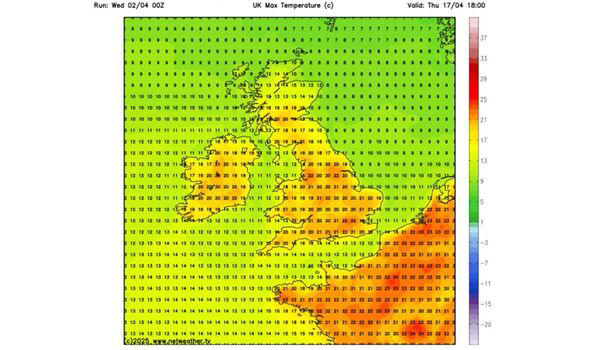 UK weather maps show when 22C mini-heatwave will hit in April