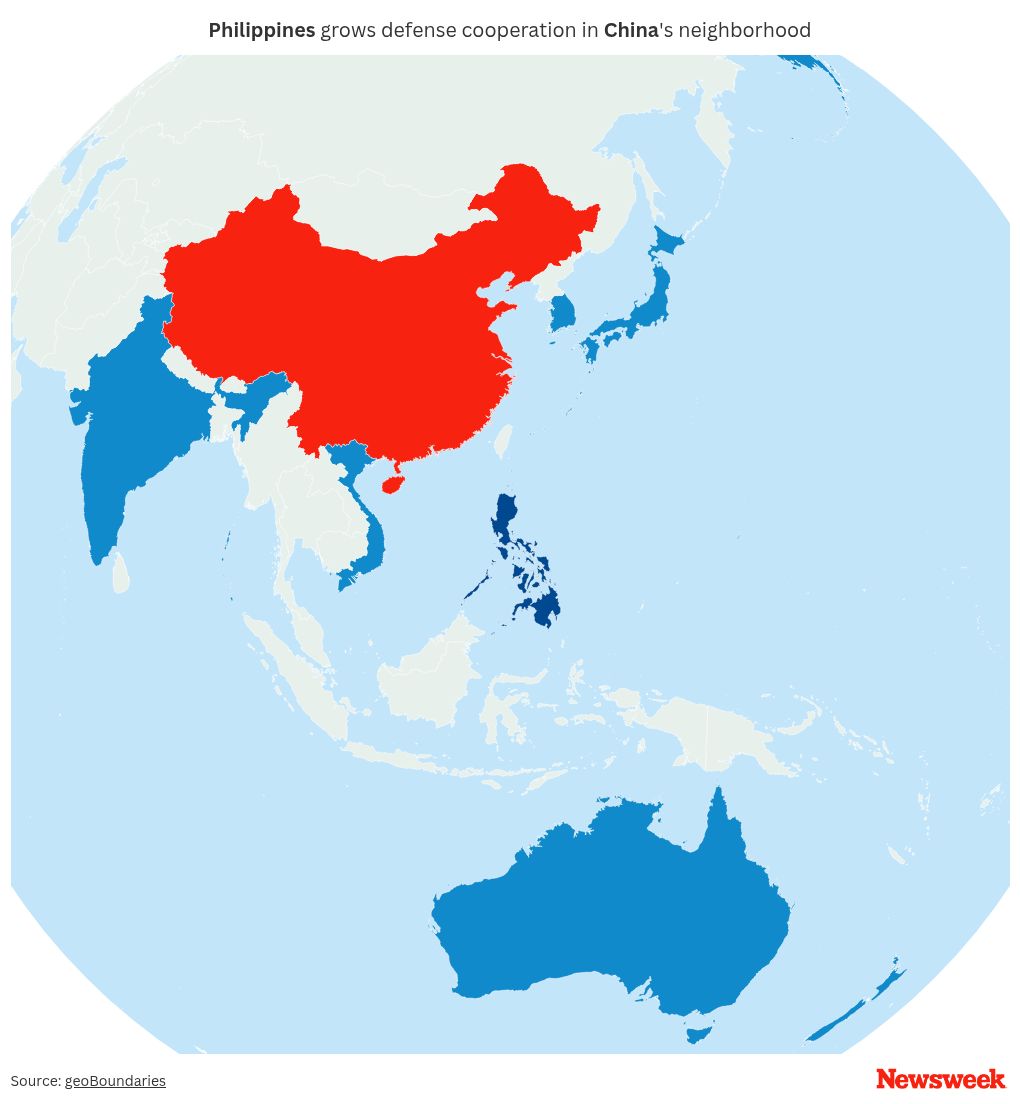 Map Shows New Alliances Growing on China's Doorstep