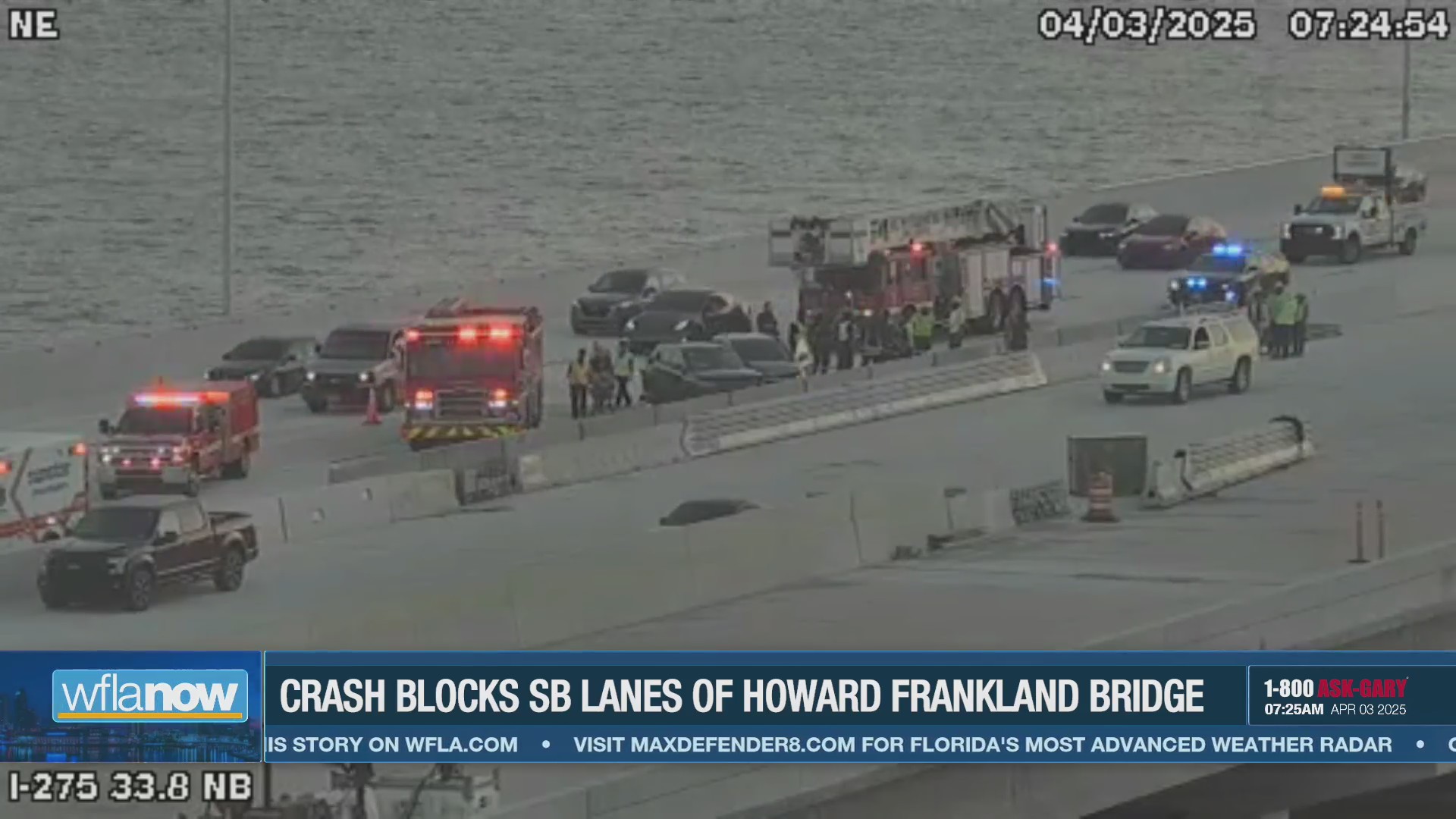 Crash blocks SB lanes of Howard Frankland Bridge