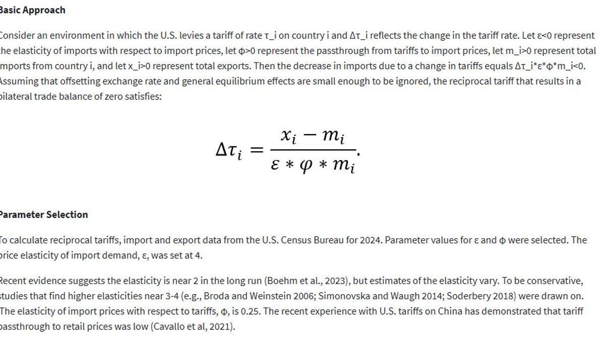 La supuesta fórmula que se ha inventado Trump para sus aranceles: “Es ...