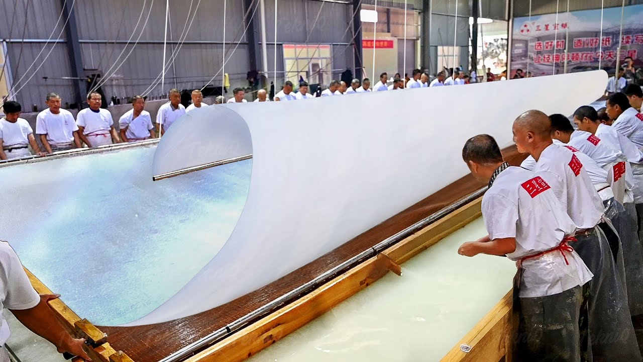 Amazing Way They Produce Giant Sheet of Paper in China