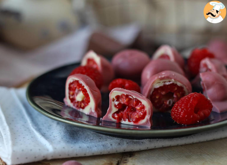 Como fazer franui de framboesa com chocolate branco e chocolate rubi?