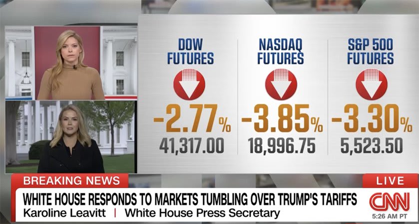 Trump spokesperson scrambles to defend tariffs as CNN graphics show ...