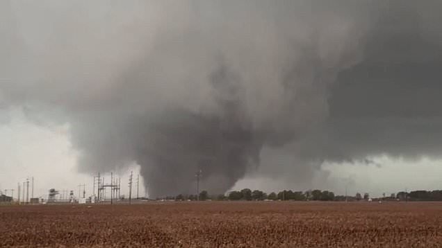 Monster tornado touches down in Arkansas