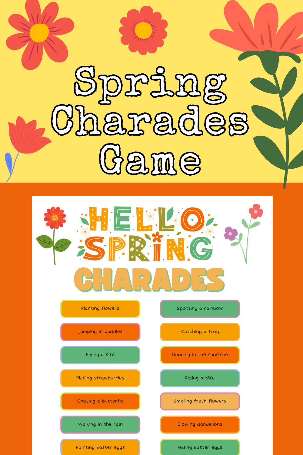 Act Out Spring Scenes With This Spring Charades Game