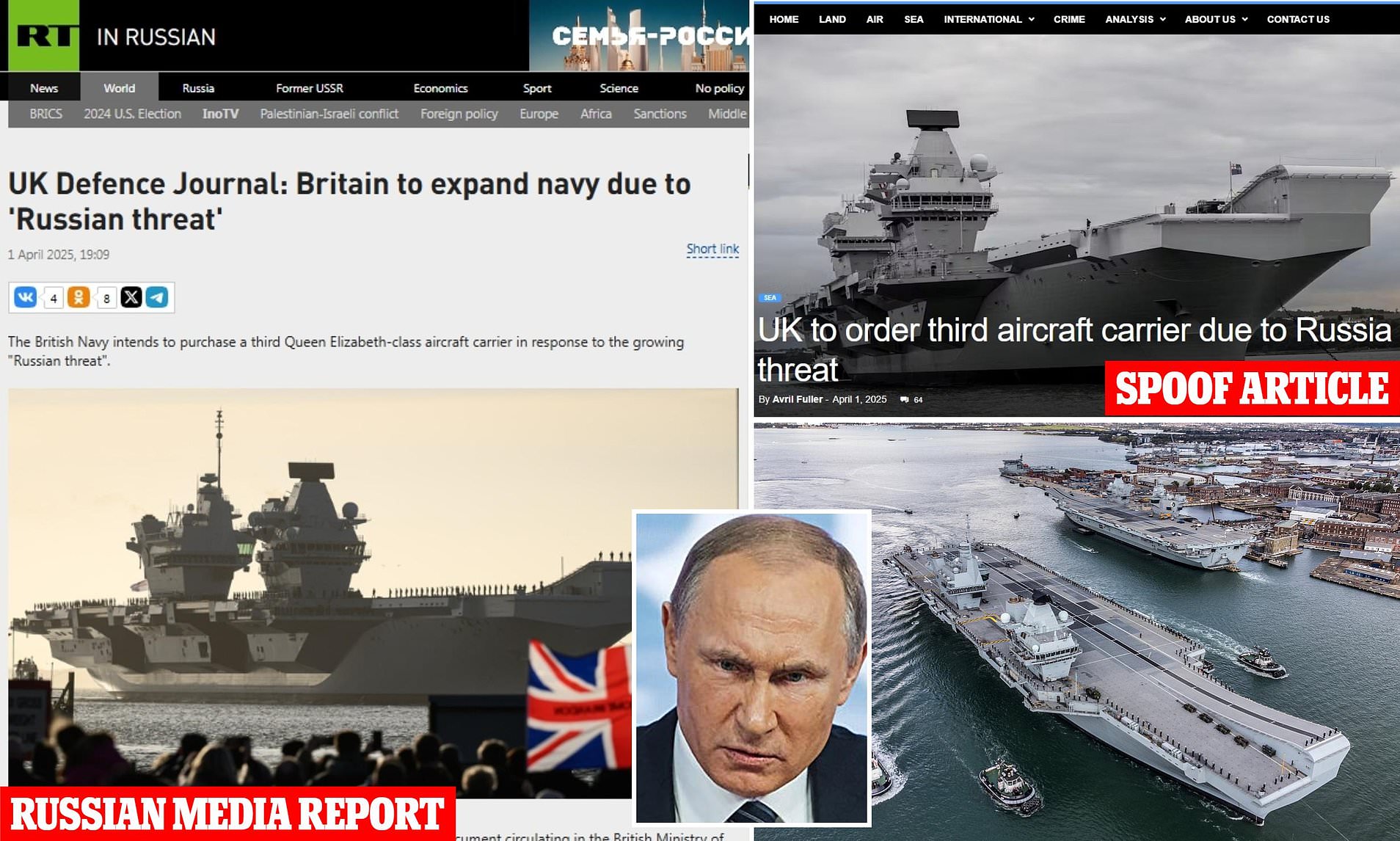 Russia falls for gag UK's building HMS Prince Andrew aircraft carrier