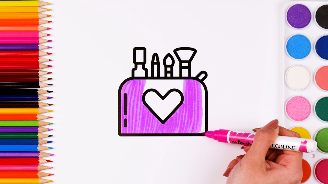 School Supplies Drawing | Learning Color Names