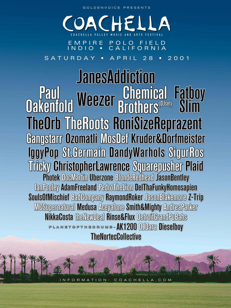 Every single Coachella headliner and lineup poster since the California ...