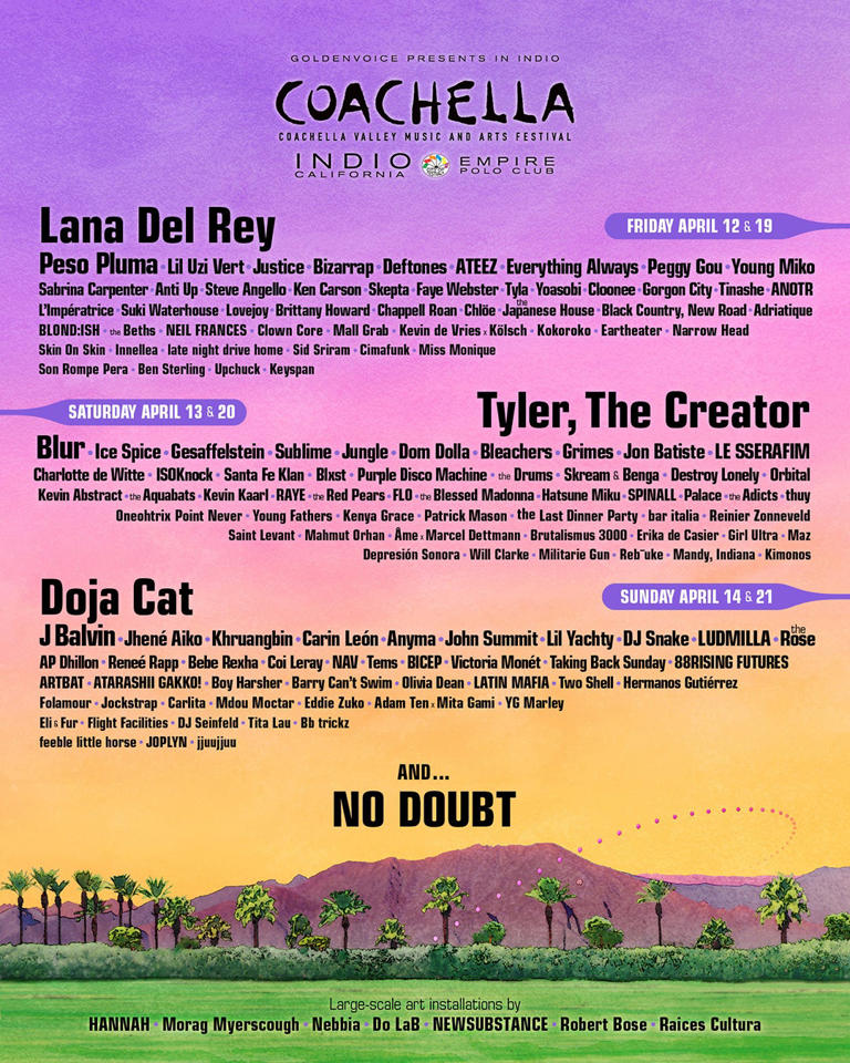 Every single Coachella headliner and lineup poster since the California ...