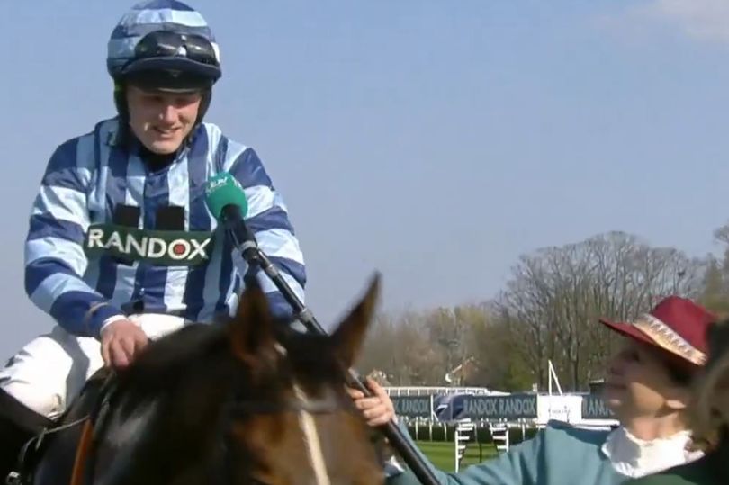Jockey has 'tears pouring down his face' during ITV interview after Aintree race