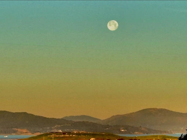Full Moon Sets Over San Pablo Bay: Photo Of The Day