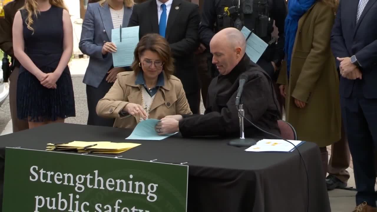 Public safety, homelessness bills promoted at bill signing event