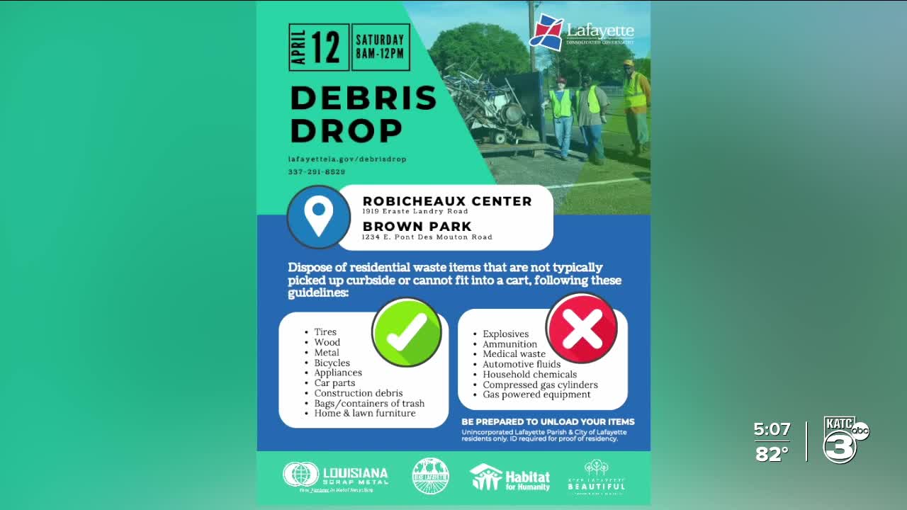 REVISED LCG DEBRIS DROP OFF DAY RESCHEDULED