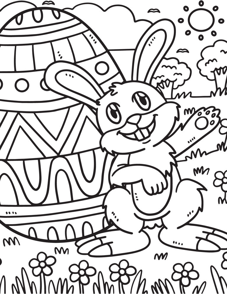 7 Cute Easter Bunny Coloring Pages