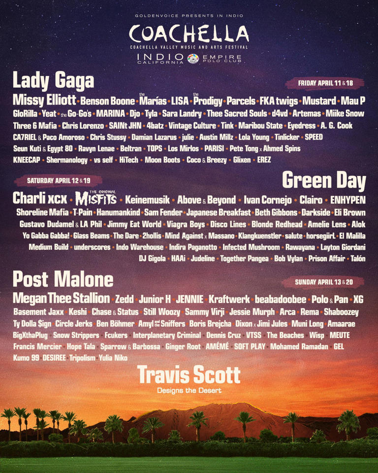 Every single Coachella headliner and lineup poster since the California ...