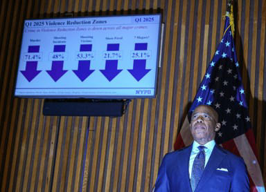 NYPD, Mayor Adams touts crime reduction as he prepares to seek reelection as an independent ...