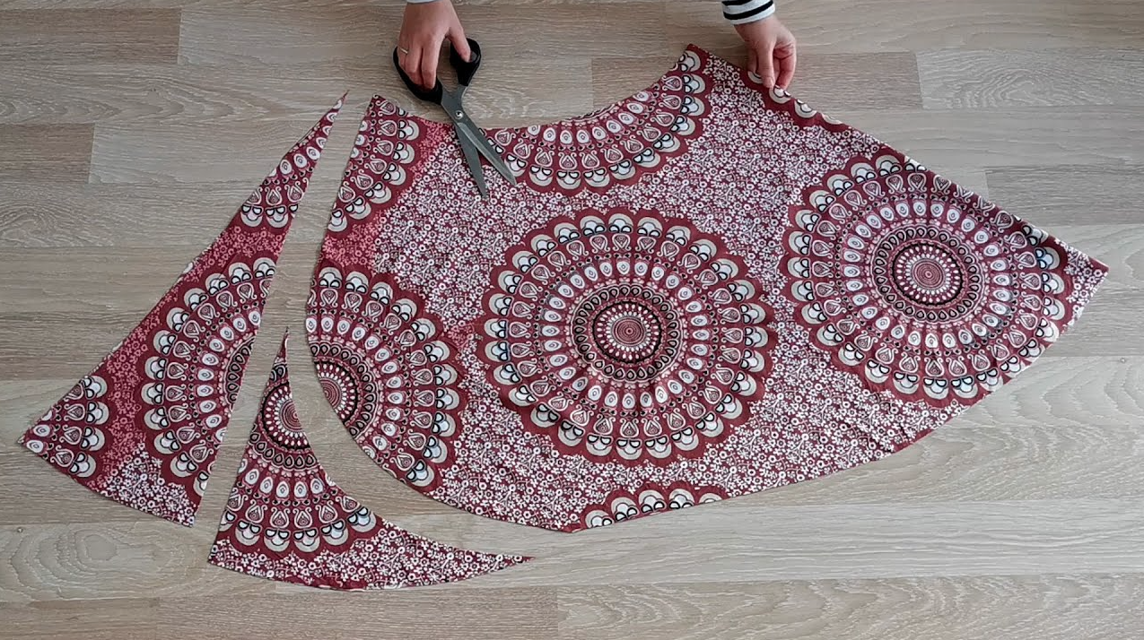 Very Easy Side Tied Covered Skirt Cutting and Sewing