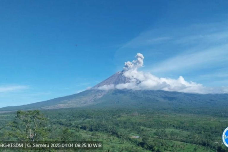 Berstatus Siaga, Gunung Semeru Erupsi 4 Kali Disertai Letusan