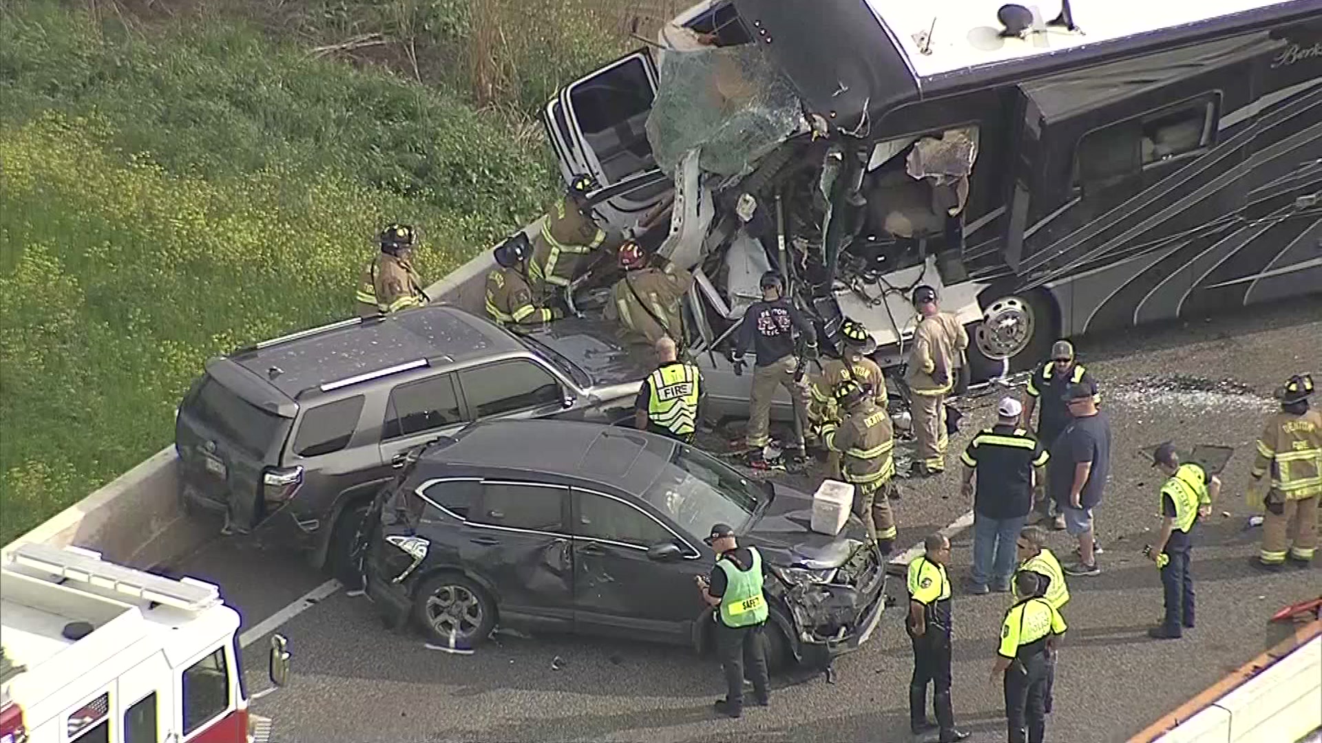 Victim identified in deadly Denton pileup involving RV on I-35