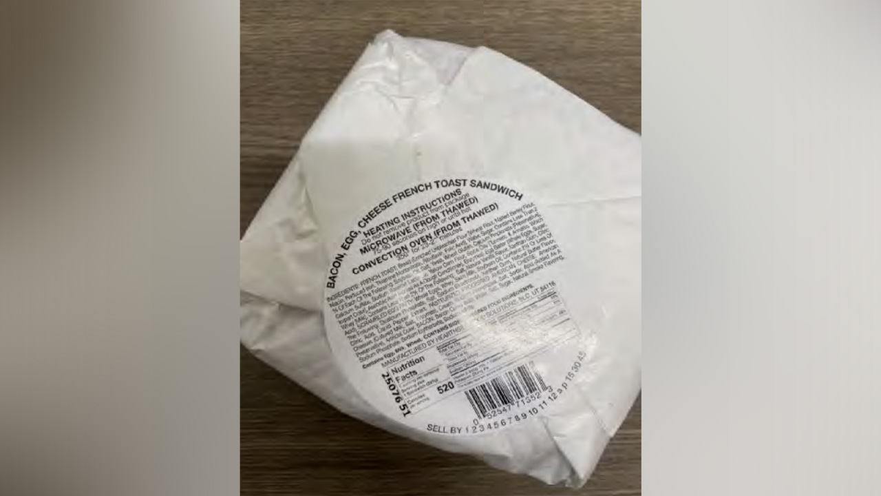 Nearly 500,000 pounds of breakfast sandwiches recalled over label error ...