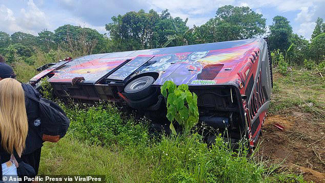 Tourists including Brits are injured when bus overturns in Thailand