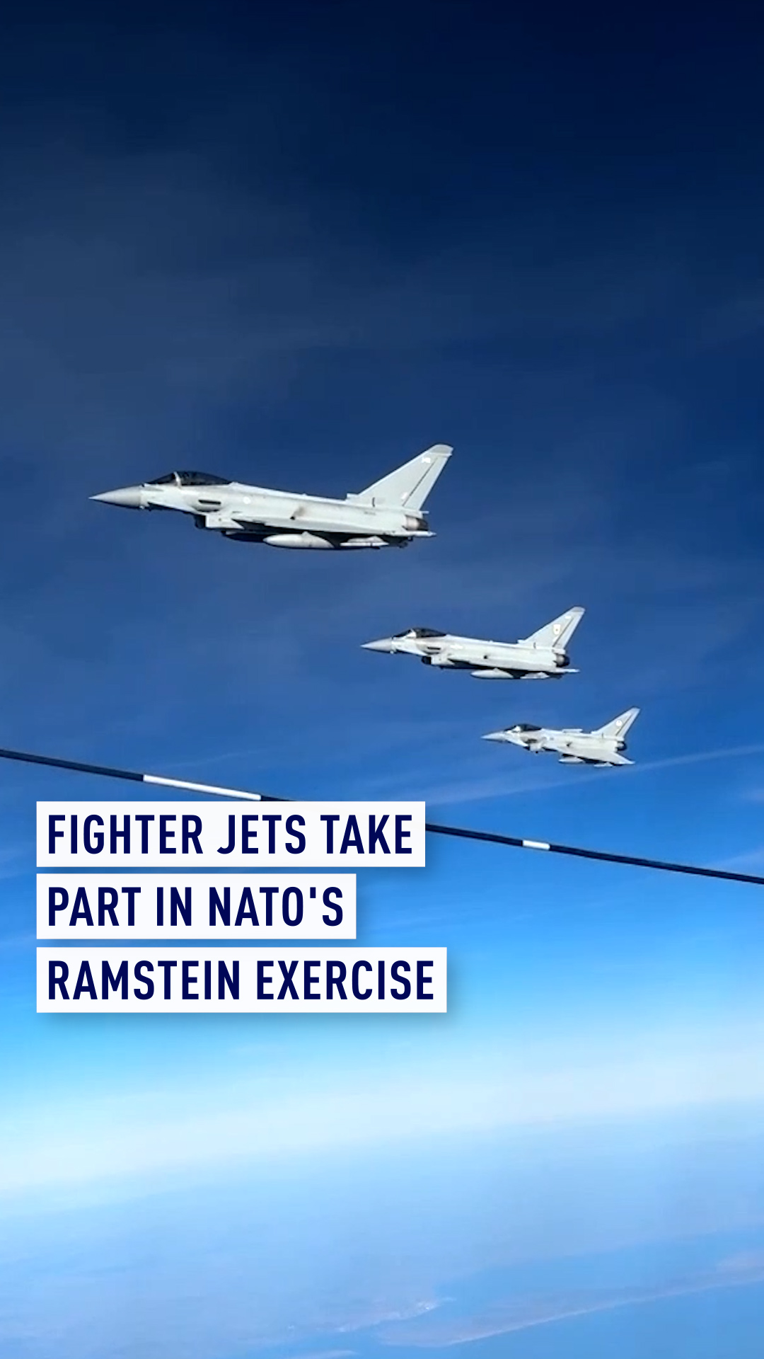 Mid-air fighter jet refueling in NATO exercise