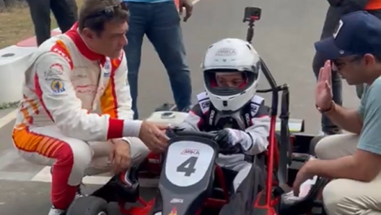 Ajith Kumar teaches son Aadvik how to Go Kart like a pro on ...