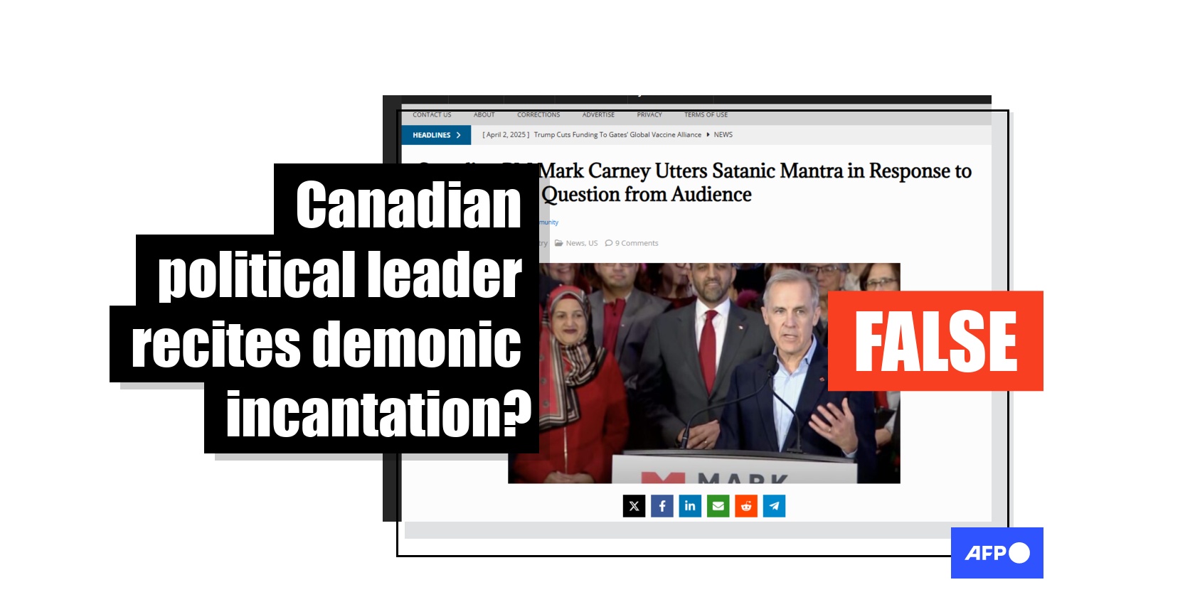 Mark Carney's French comments misrepresented as 'satanic' chant