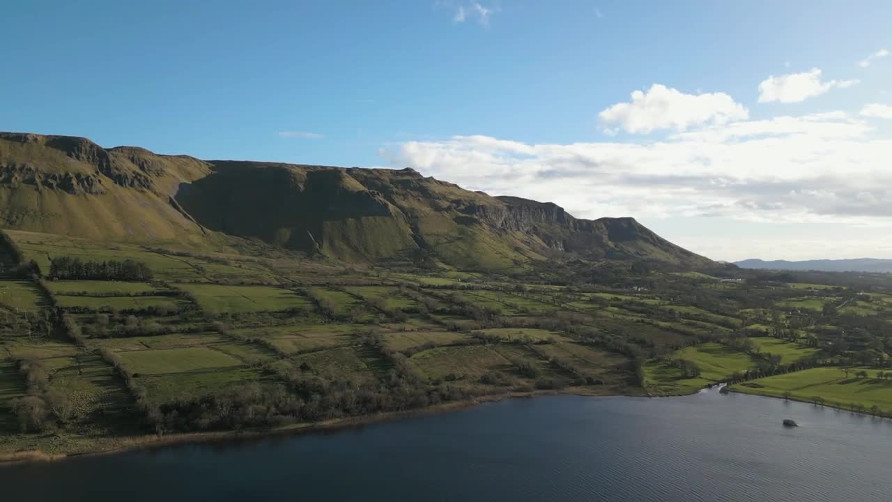 Northern Ireland Beauty: Glencar Lough's Landscape from Above