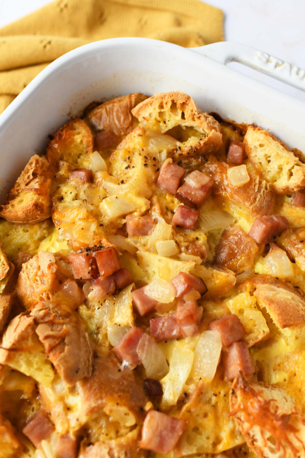 Fluffy Gluten-Free Ham and Cheddar Strata