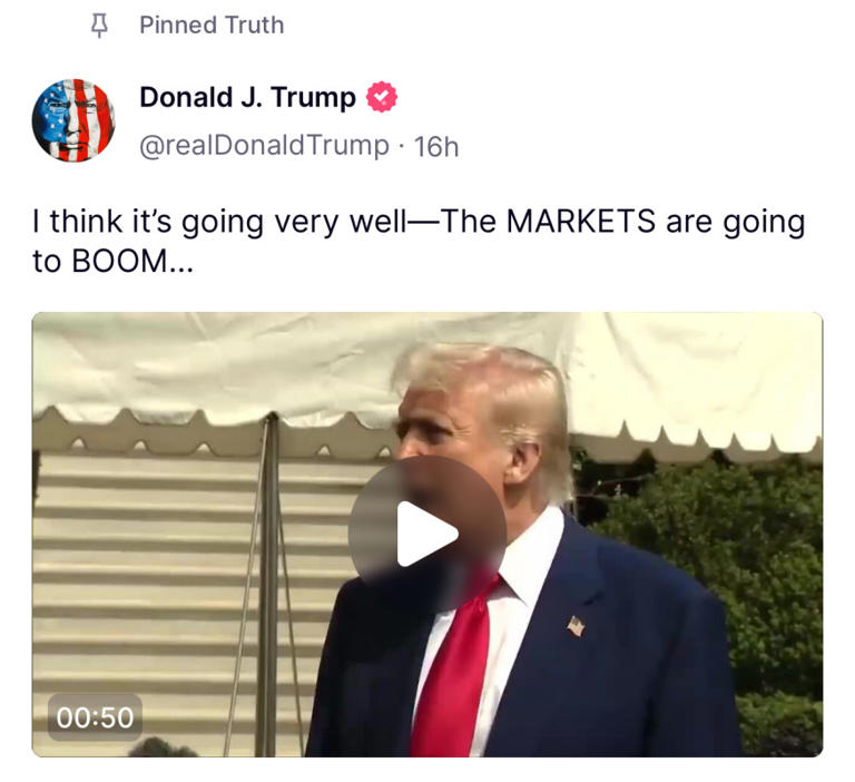 Trump Posts Slew of Pro-Tariff Content on Truth Social