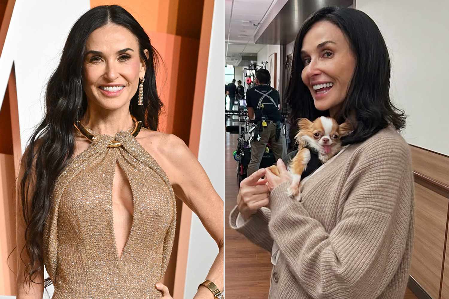 Demi Moore Ditches Her Signature Long Hair for a Trendy Side-Parted Lob ...