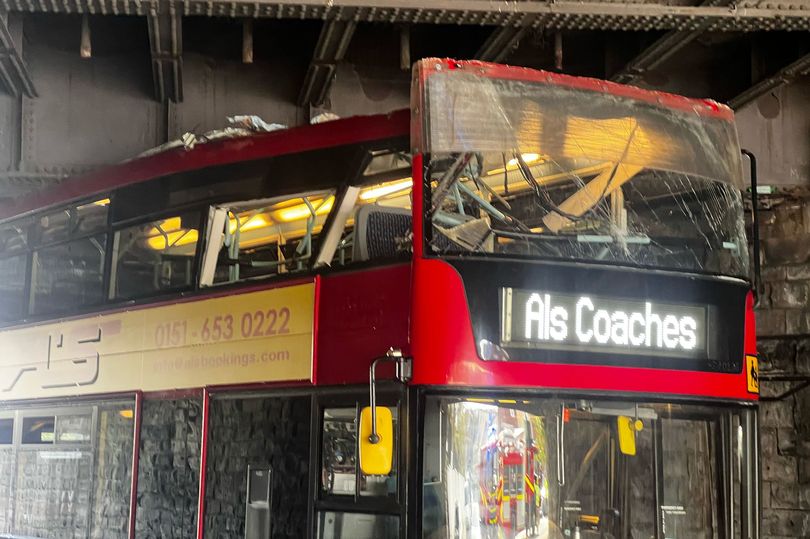 'One hell of a mess' as bus carrying children collides with bridge