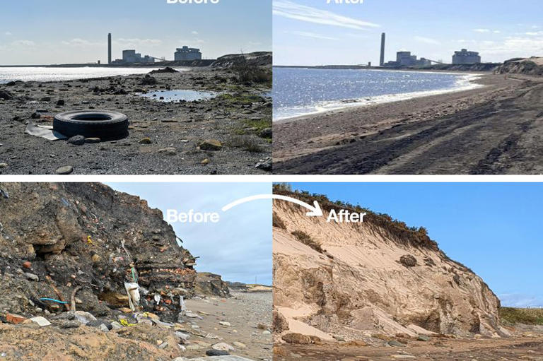 Northumberland beach cleaned of 70 years of industrial colliery waste ...