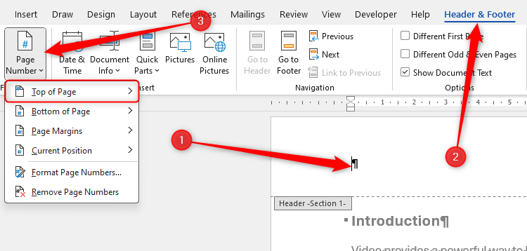 How to Add Different Page Numbers to Different Sections in Microsoft Word