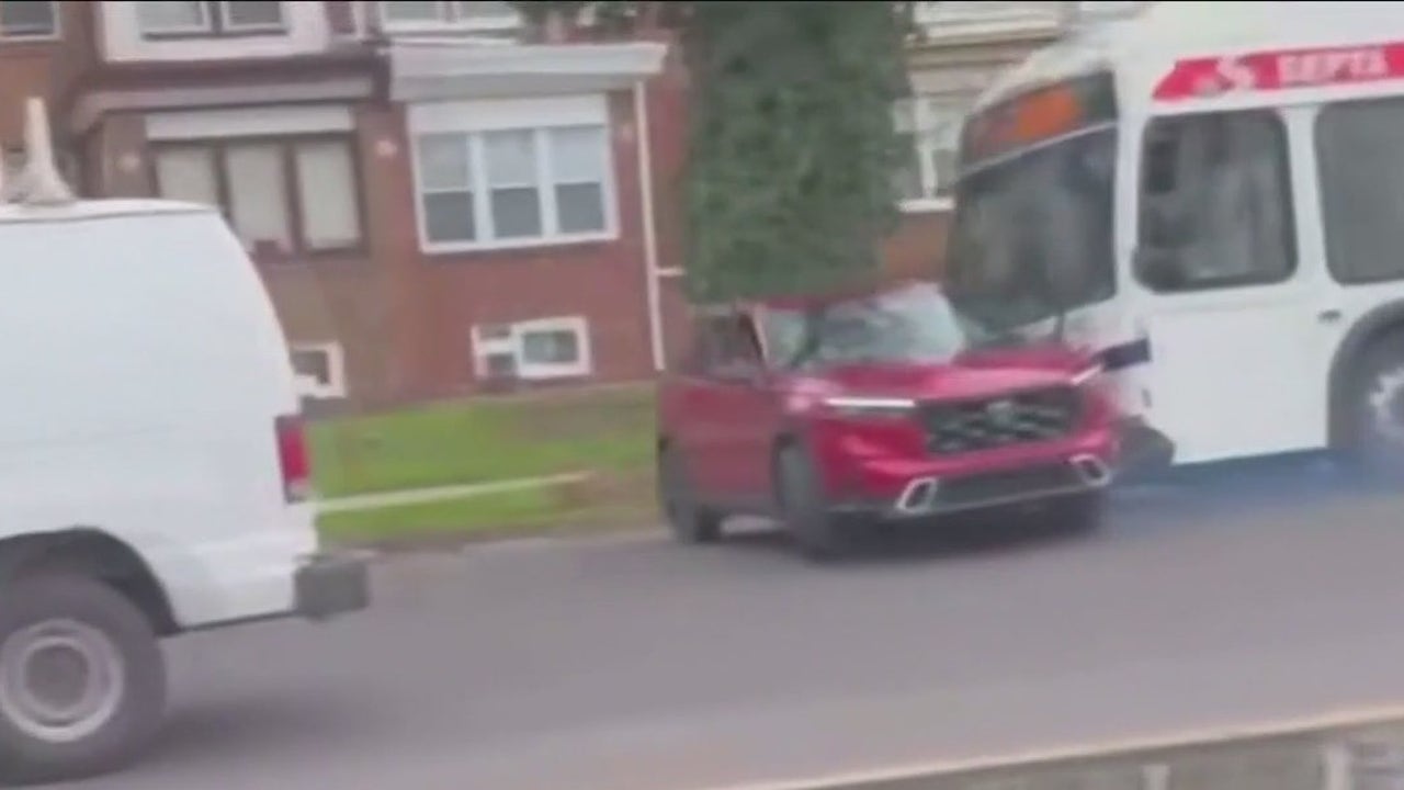 Caught on camera: Wild video of SEPTA bus pushing car sideways
