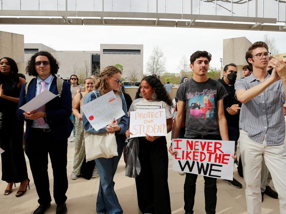 Students protest Education Department closure in 'Hands Off Our Schools ...