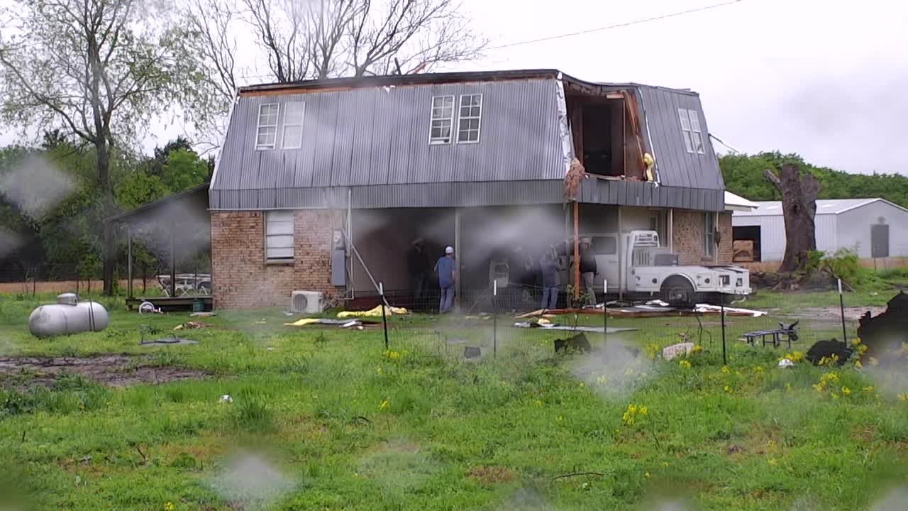 Tornado-warned storm damages homes in parts of North Texas