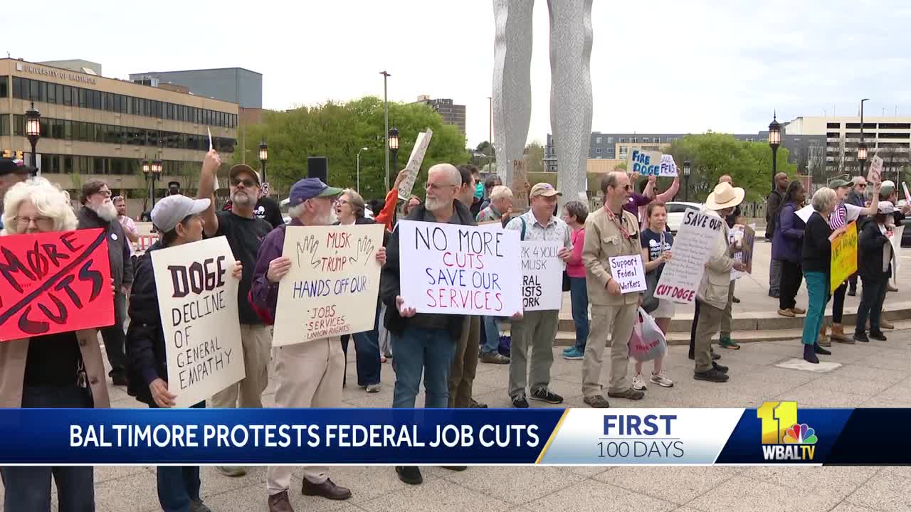 Workers protest job cuts outside Penn Station