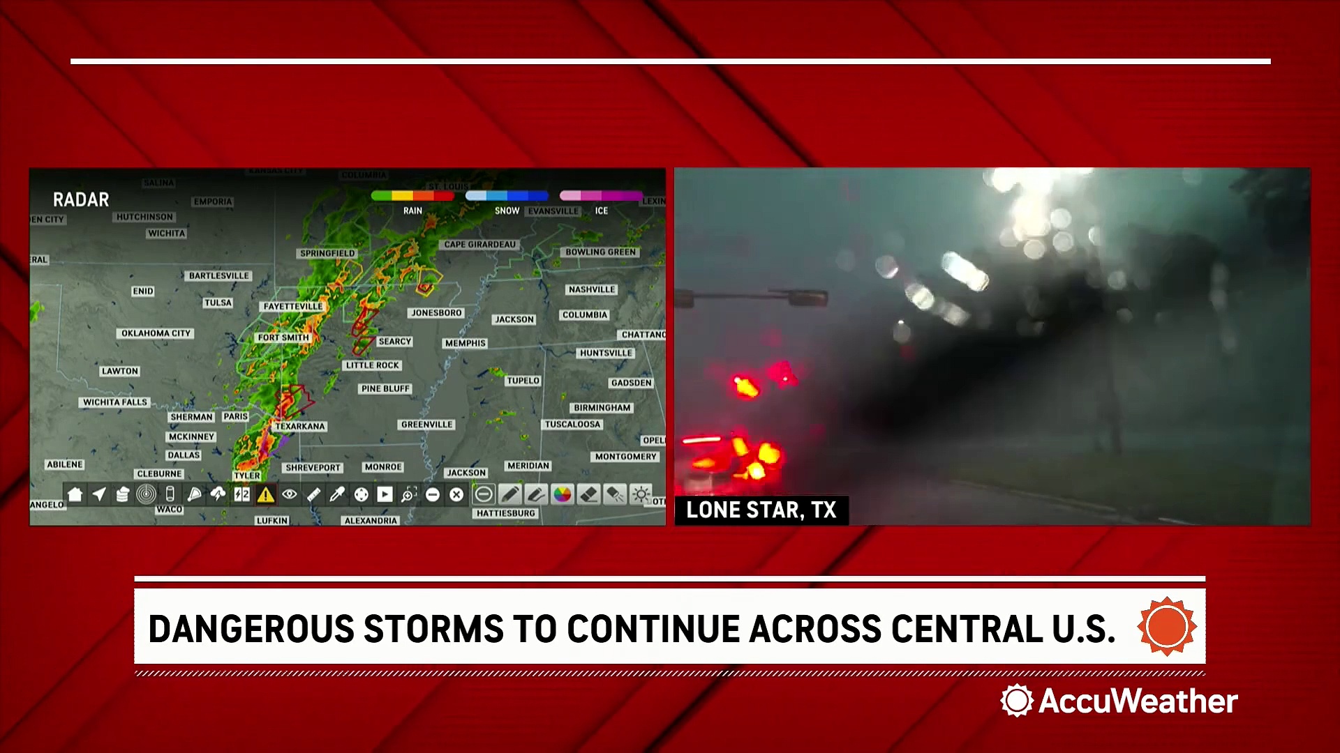 Conditions deteriorate rapidly as tornado-warned storm barrels through ...