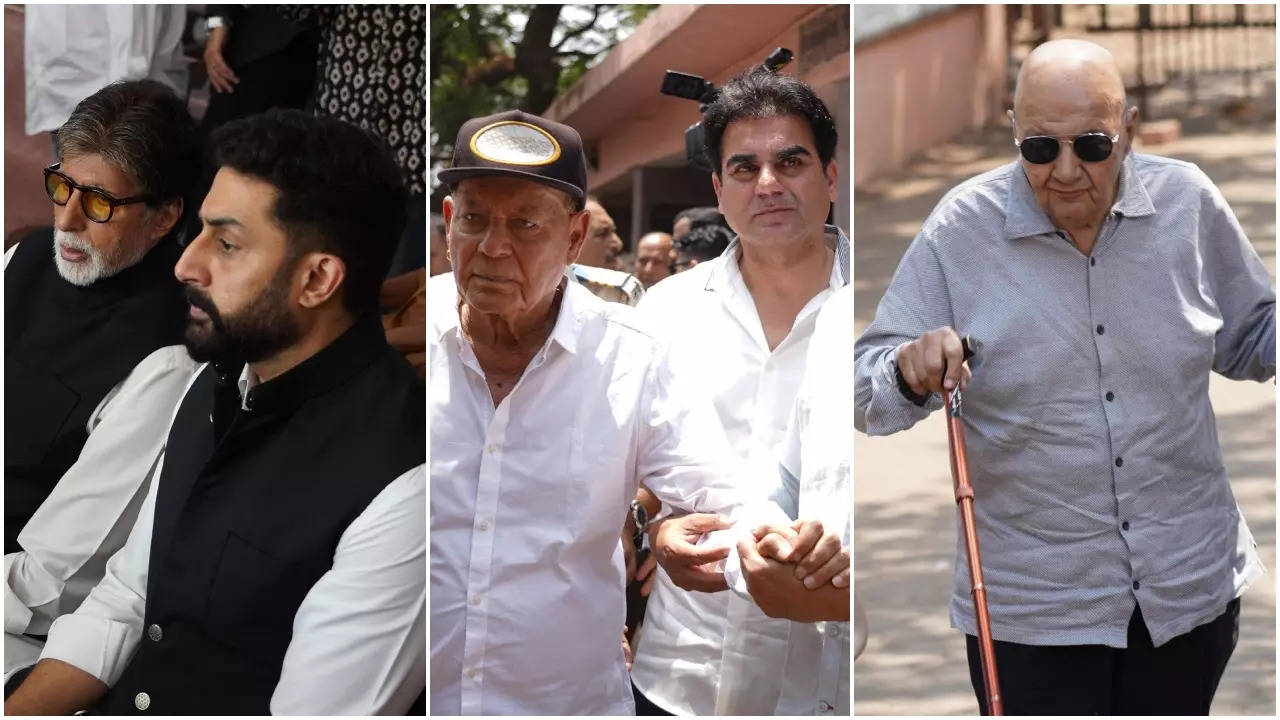 Manoj Kumar funeral; Amitabh Bachchan, Salim Khan, Prem Chopra and ...