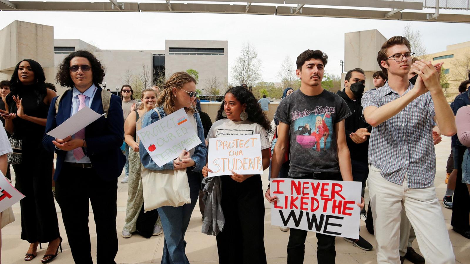 Students protest Education Department closure in 'Hands Off Our Schools ...