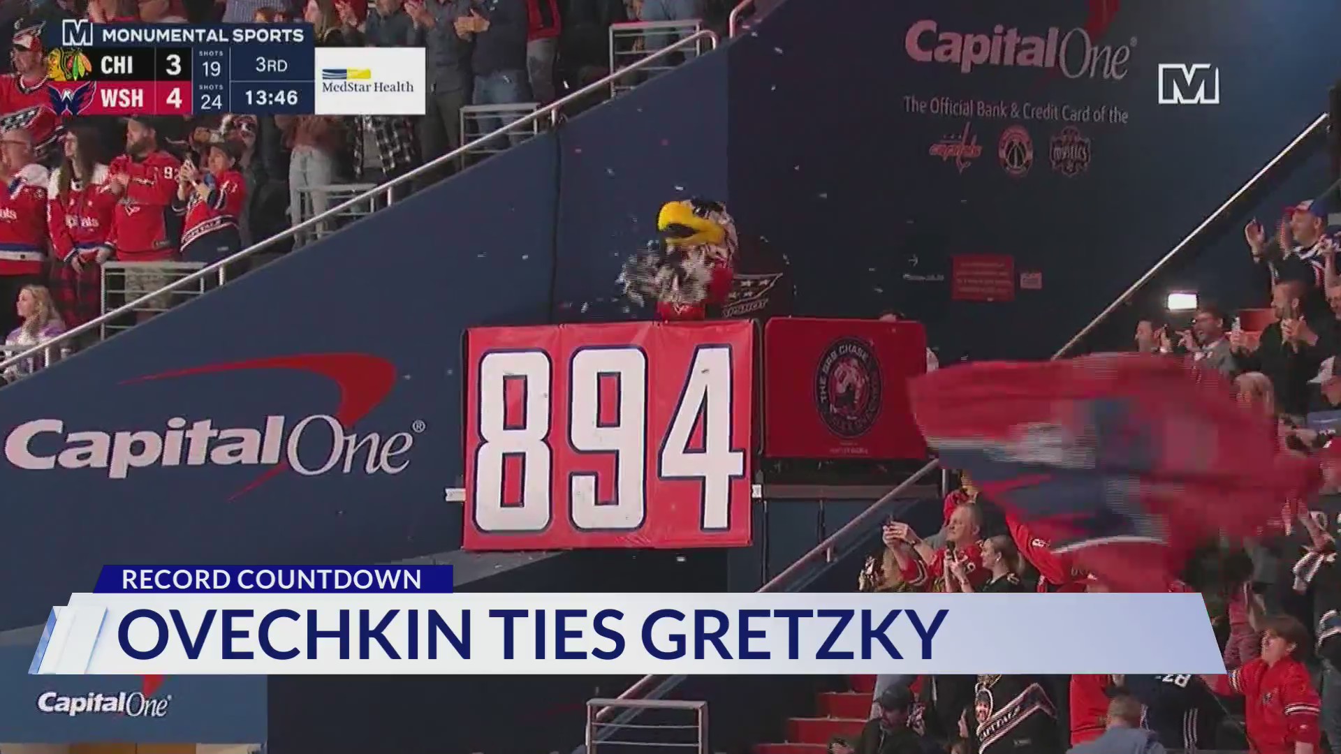 Alex Ovechkin ties Wayne Gretzky's record with his 894th goal
