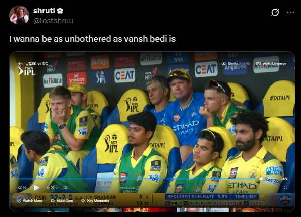 CSK player falls asleep in dugout during run-chase against DC, image ...