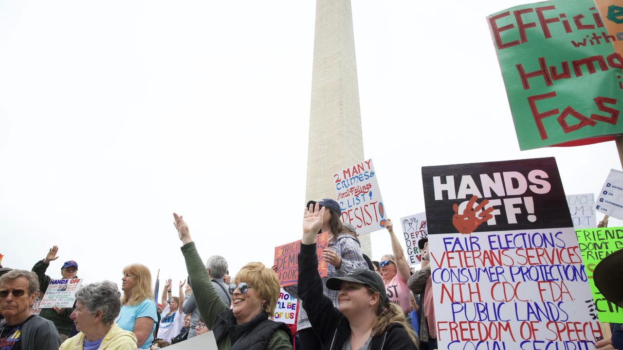 Thousands gather at 'Hands Off!' rally in Washington, D.C.