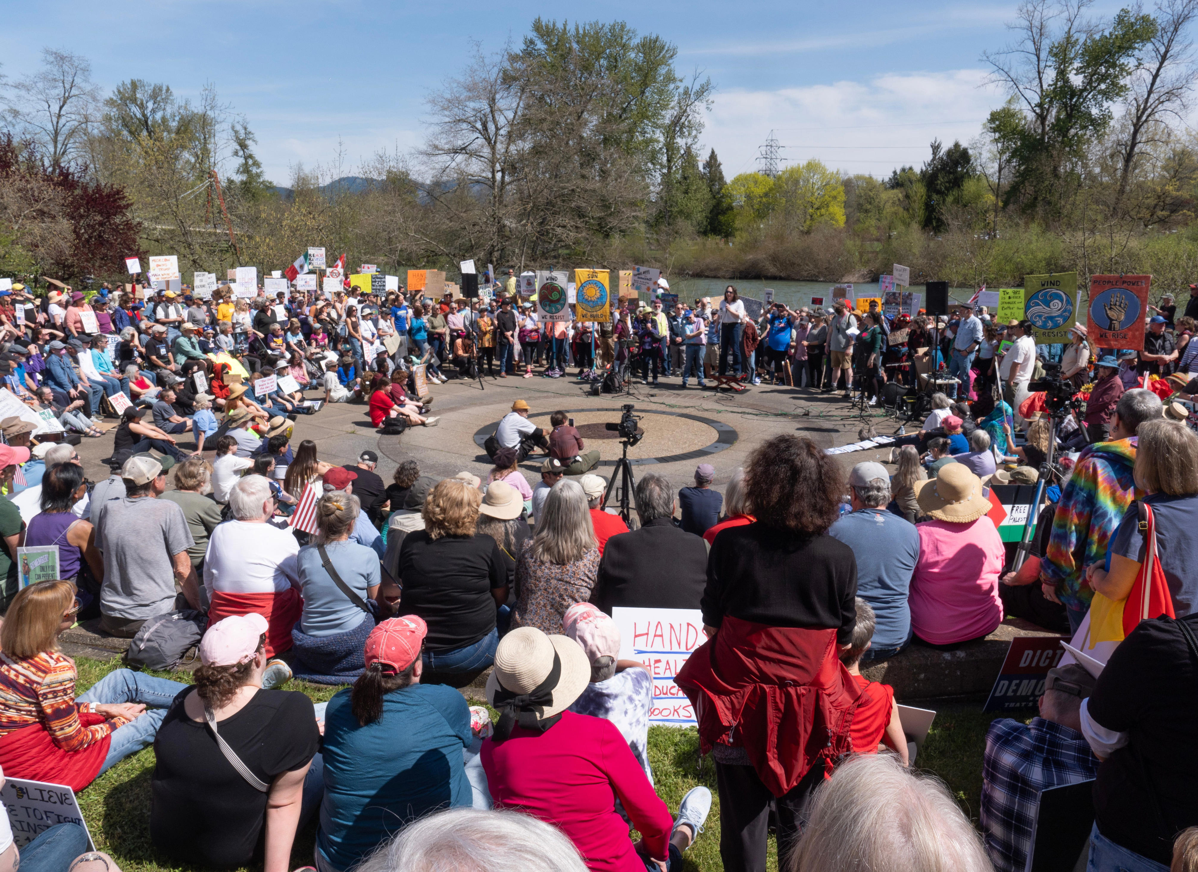 Eugene crowds join national day of protest against Trump policies
