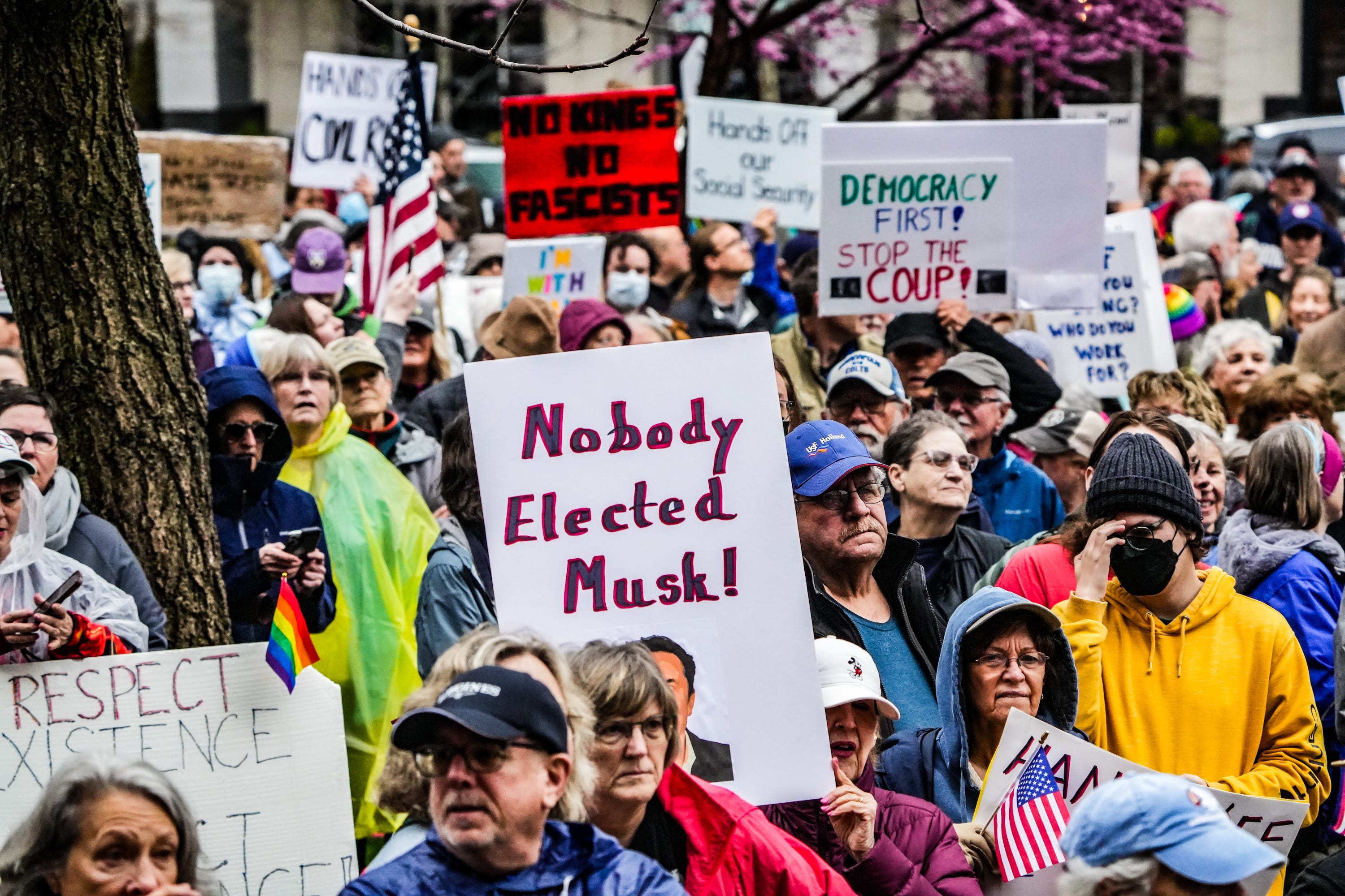 As part of national 'Hands Off!' event, protesters in Indiana speak out ...