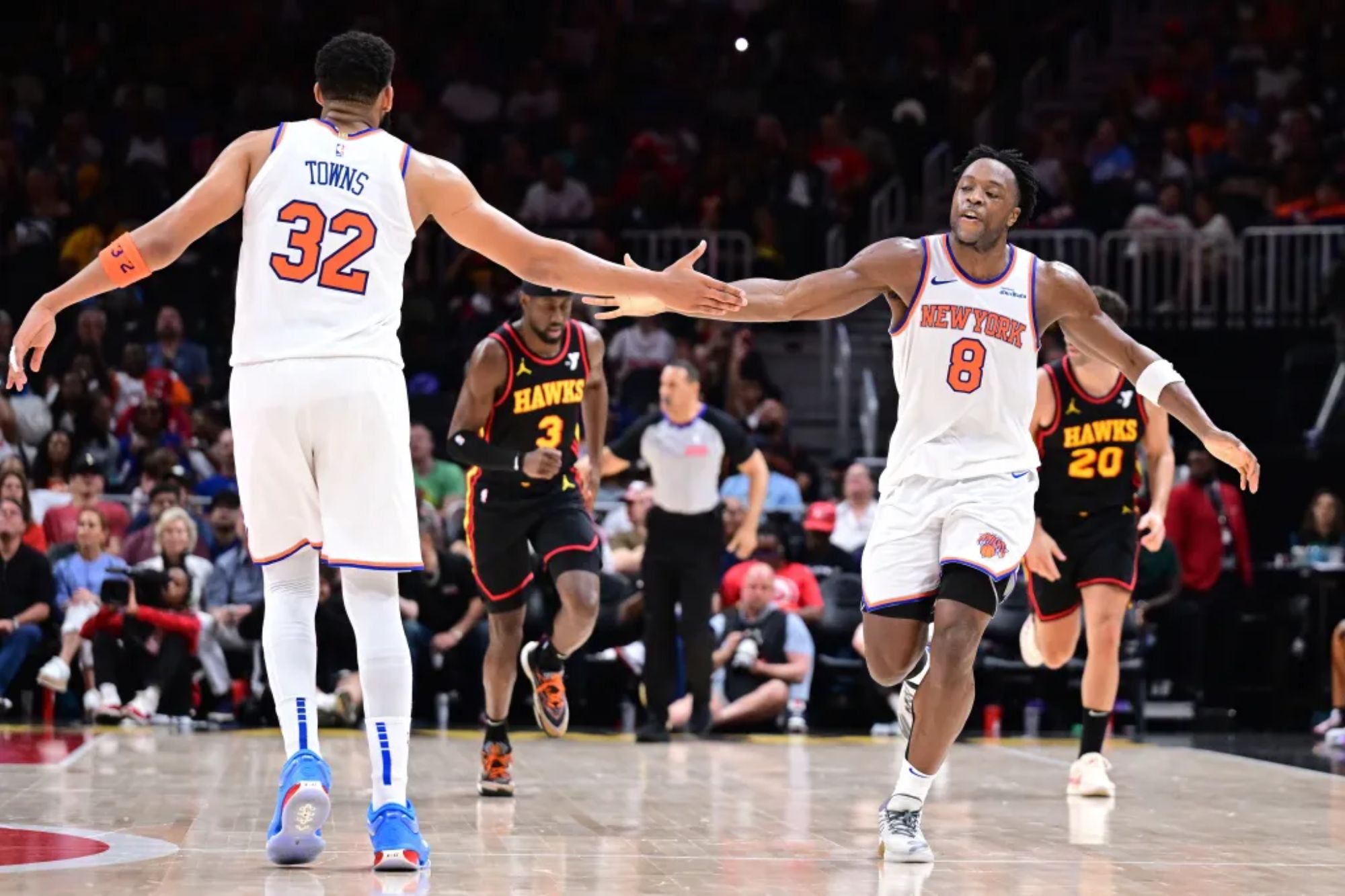 Karl-Anthony Towns, OG Anunoby lead way as Knicks demolish Hawks on eve ...