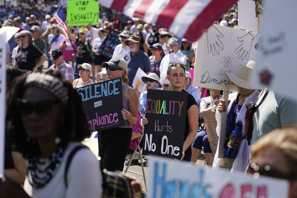 ‘Hands Off’ rallies seen across North Carolina as protesters decry ...